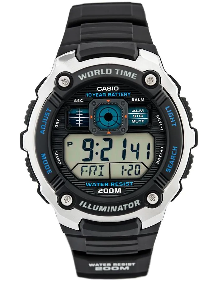 CASIO Mens Digital Grey Dial Watch - AE-2000W-1A