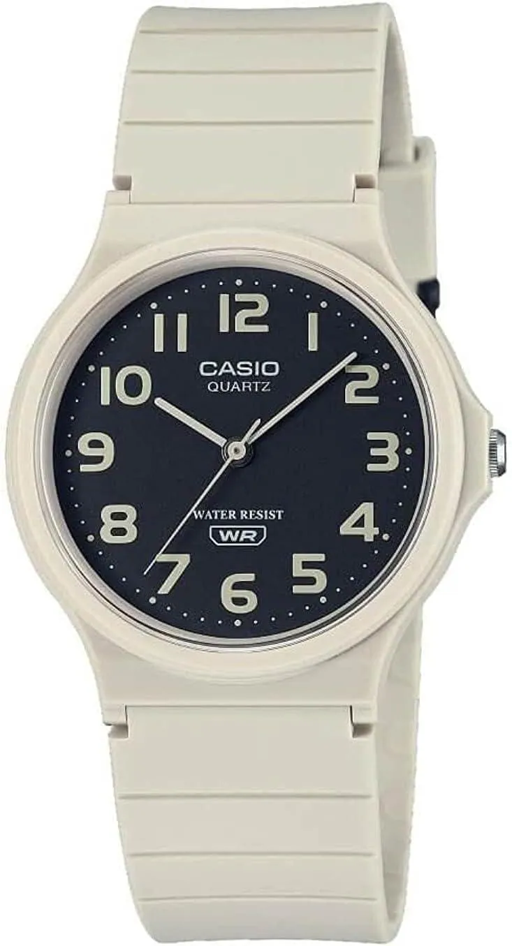 Casio Unisex WATCH Classic Casual Analog Black Dial Resin Band MQ-24UC-8BDF, Grey, strap