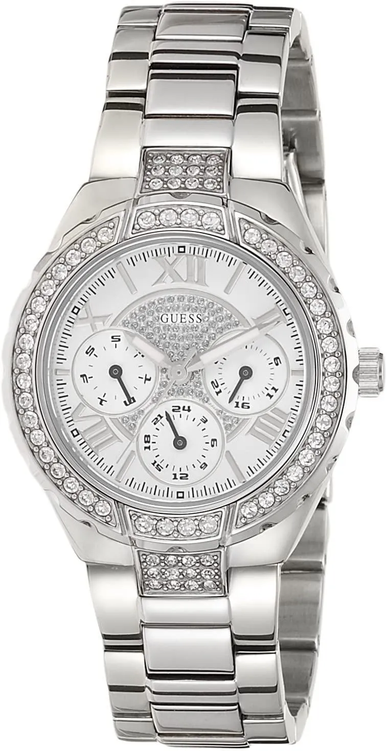 Guess Womens Quartz Watch, Analog Display and Stainless Steel Strap W0111L1