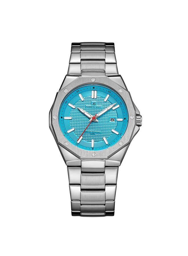 Kenneth Scott Men's Analog Light blue Dial Watch - K22044-SBSL