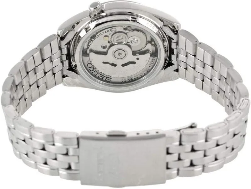 Seiko 5 Men's Black Dial Stainless Steel Band Automatic Watch - SNK357K1