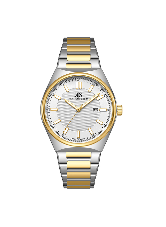 Kenneth Scott Analog White Dial Watch K24016 TBTW For Men | V Perfumes UAE